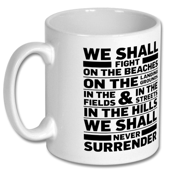 Winston Churchill Never Surrender Mug – Empire Poppy Store