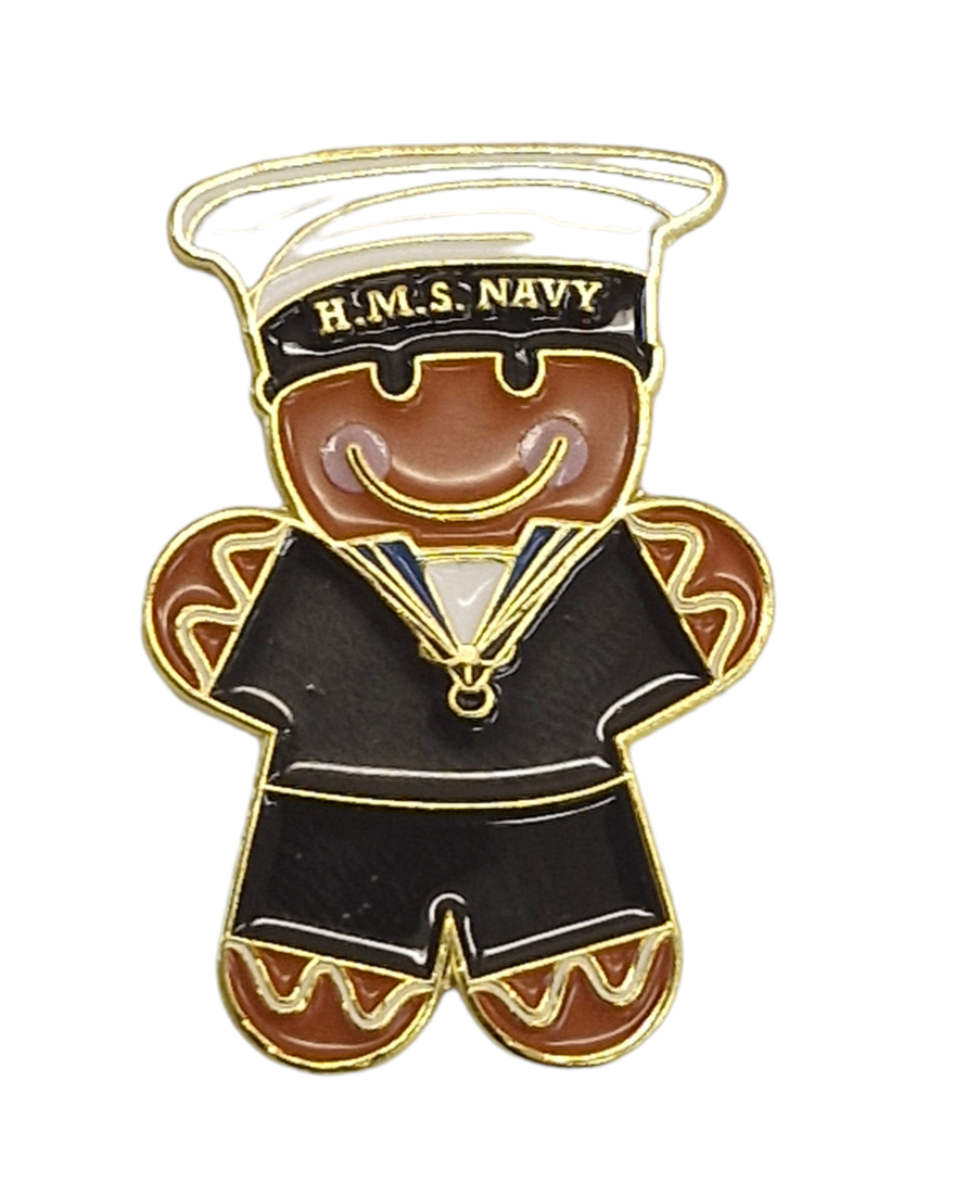 Royal Navy Gingerbread Man Enamel Pin Badge – Empire Poppy Store